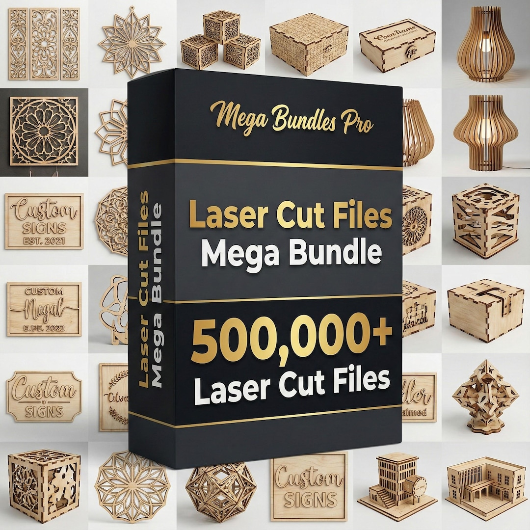 500,000+ Laser Cut Designs Bundle ( Svg, Dxf, Ai, Pdf Files 3D 2D ...