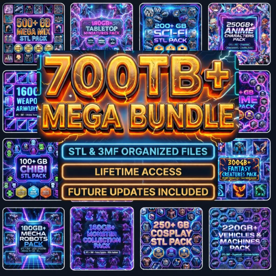 Mega STL Bundle, 3D Print STL Pack, Whole Shop Bundle, Mega Bundle Stl ...