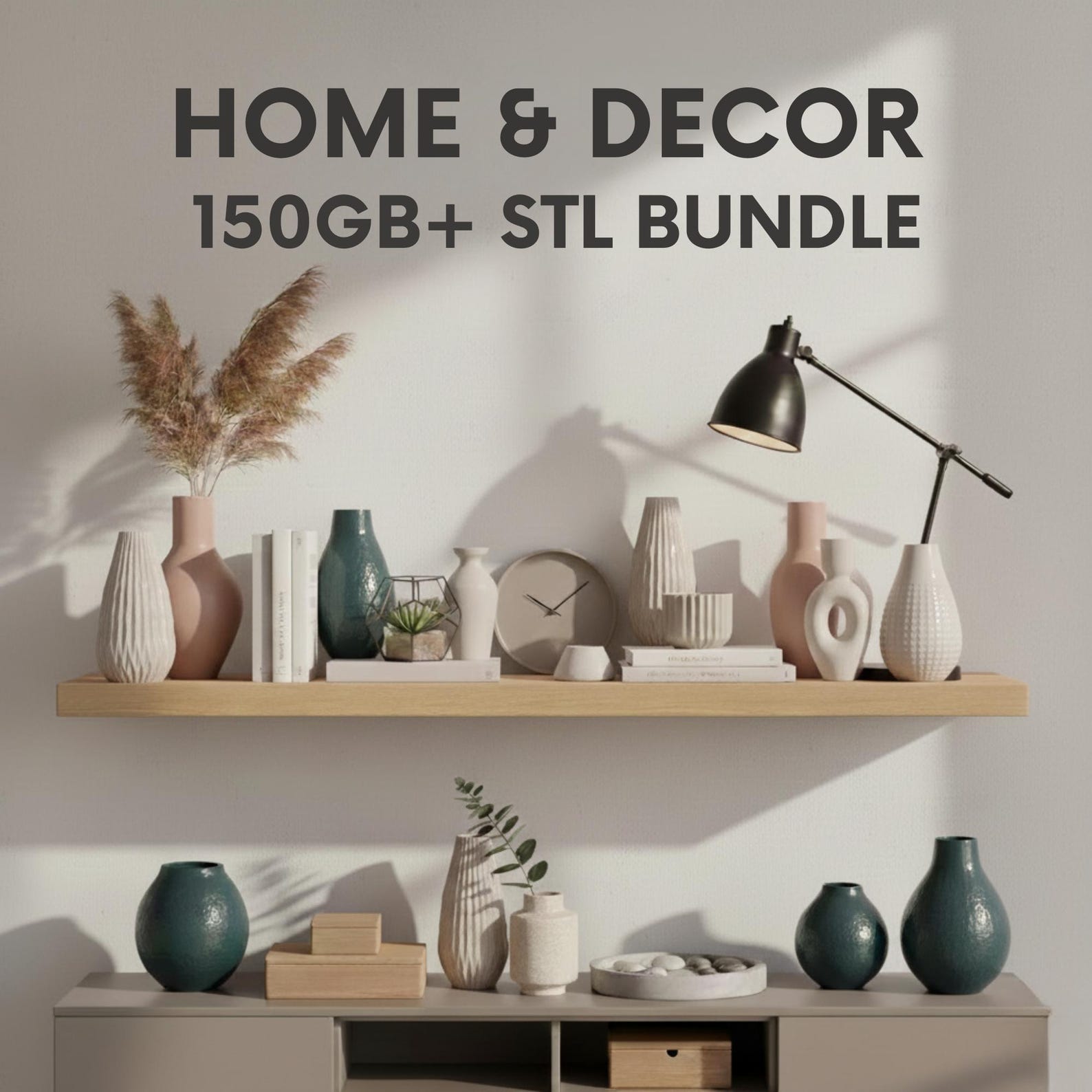 Home and Décor STL Mega Bundle, 150GB+ 3D Printer Files, Vases, Lamps ...