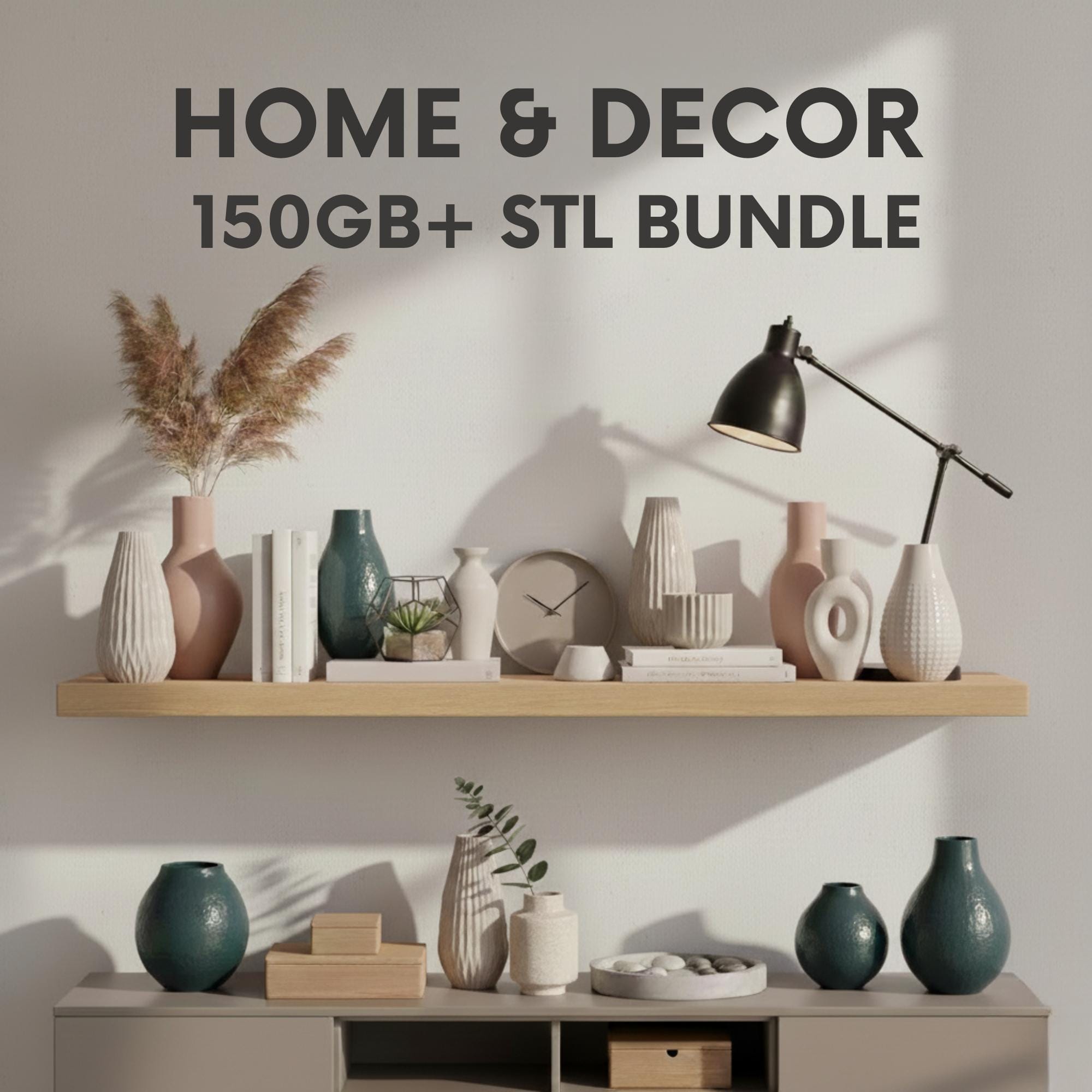 Home and Décor STL Mega Bundle, 150GB+ 3D Printer Files, Vases, Lamps ...
