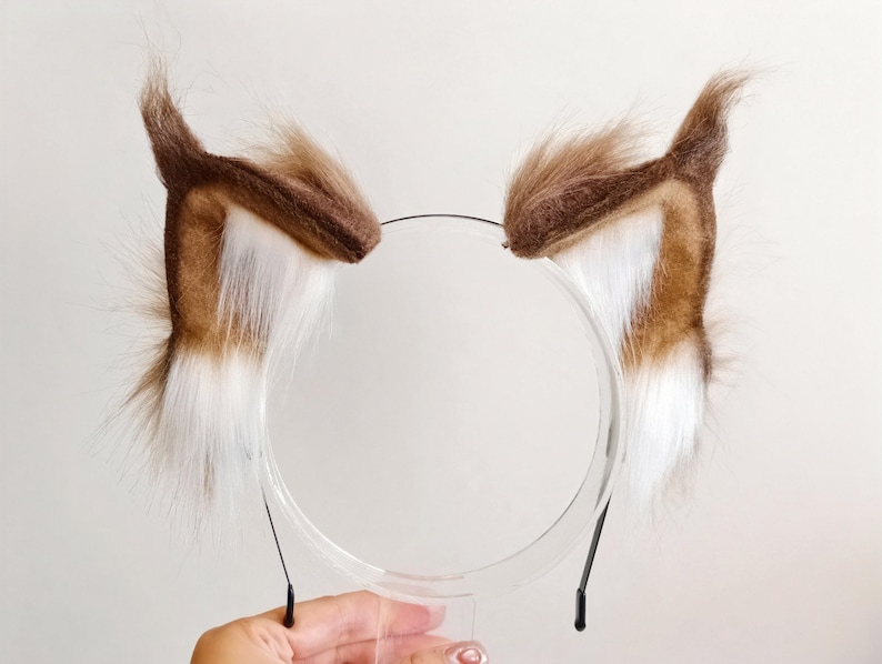 Chipmunk Squirrel Faux Fur Ears Tail Wig Choker Set Handmade Kawaii ...