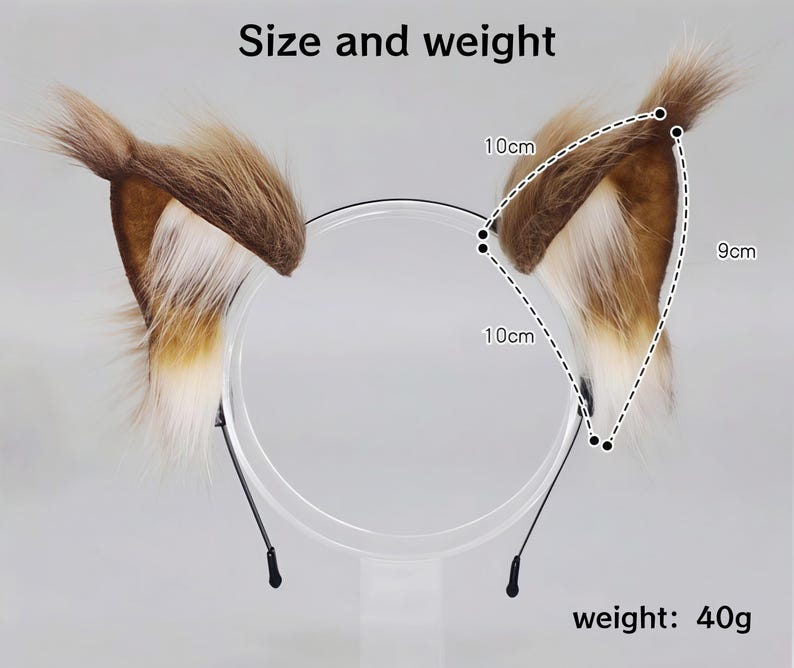 Chipmunk Squirrel Faux Fur Ears Tail Wig Choker Set Handmade Kawaii ...