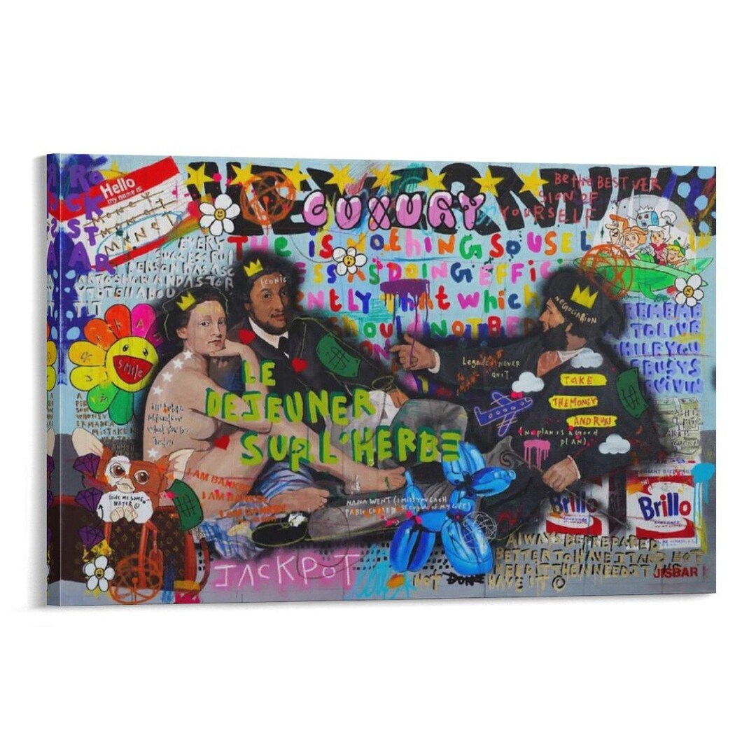 Street Art Collage Wall Art, Classical Painting Pop Art Mashup ...