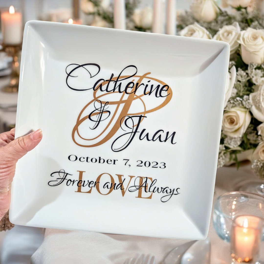 Personalized Wedding Gift Plate Anniversary Gift for Couple Bridal ...