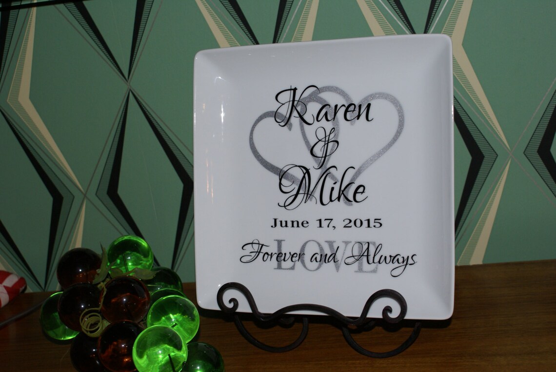 Personalized Wedding Plate Couple Name Date Custom Perfect - Etsy
