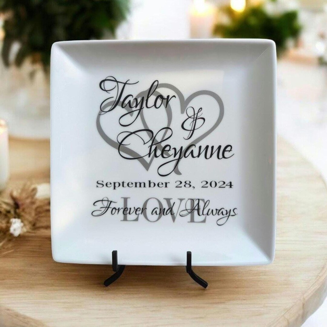 Personalized Wedding Keepsake Plate – Custom Bridal Shower Gift ...