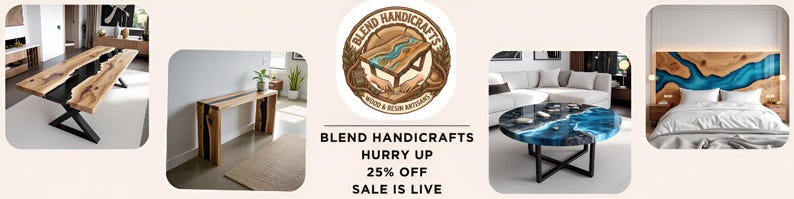 Handmade Luxury Ocean Blue Epoxy Console Table Acacia Wood Custom Made ...