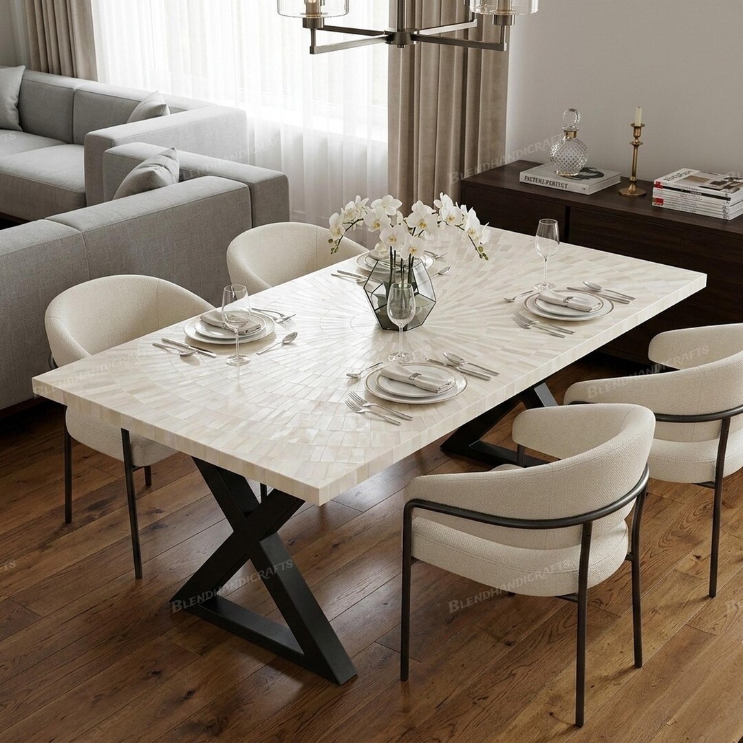 Natural Selenite Crystal Dining Table – Handmade Luxury Statement Table ...