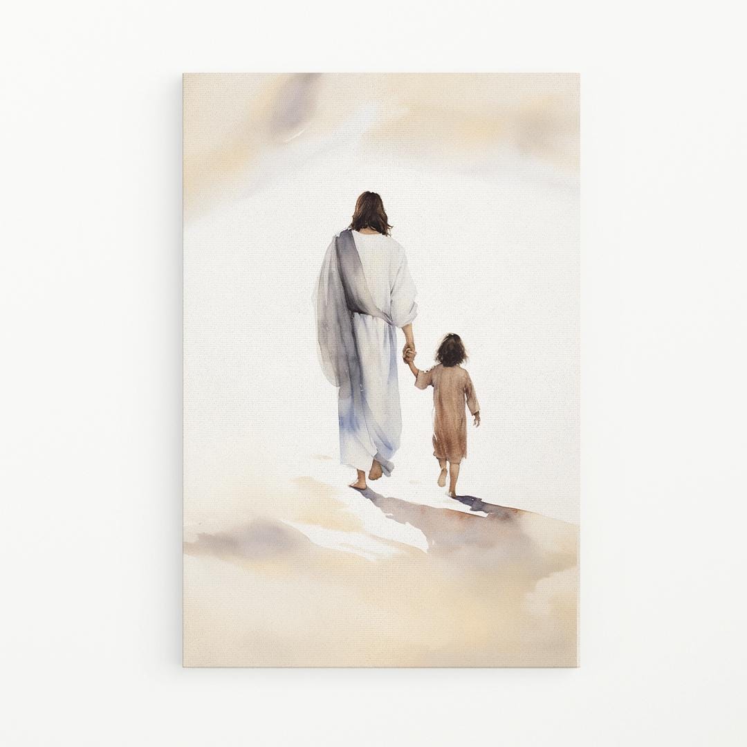 Follow Me Jesus, Peaceful Christian Wall Art, Bible Verse Quote ...