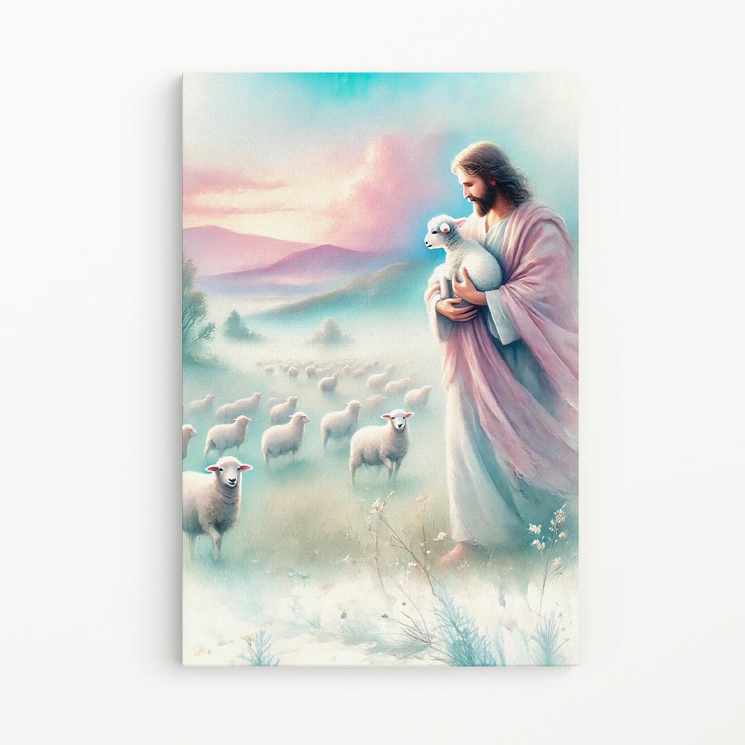 The Good Shepherd Jesus Poster, Christian Wall Art Printable, Bible ...
