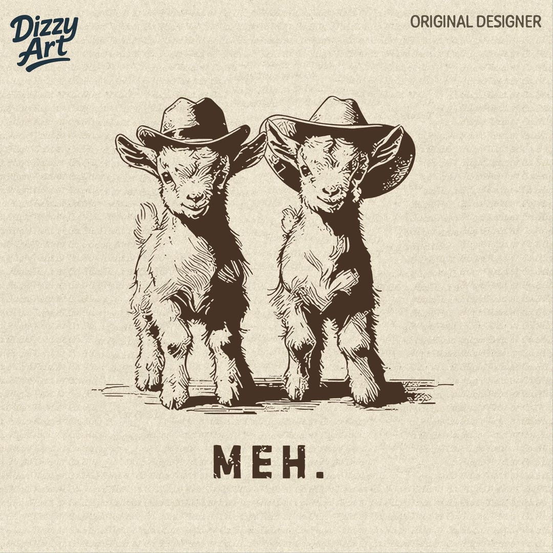 Funny Goat Cowboy PNG, Meh Goat PNG, Sarcastic Goat Design, Western ...