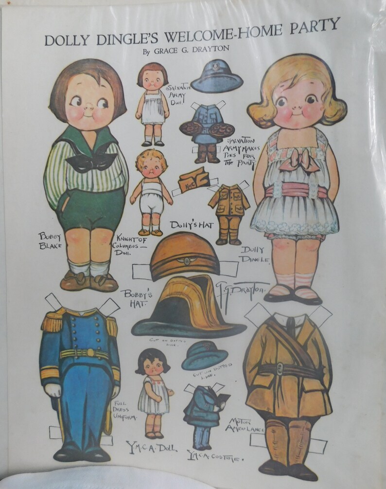 Dolly Dingle's Welcome Home Party Paper Dolls - Etsy