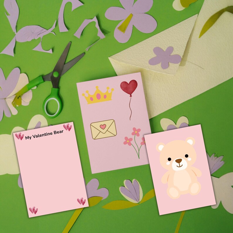 Valentine Teddy Bear Craft – Cut and Paste Activity, Coloring Page ...