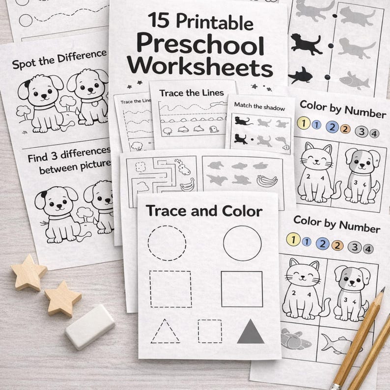 Early Skills Practice Pages - Toddler Activity Learning Bundle - Pre-k ...