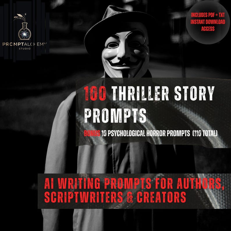 100 Thriller Writing Prompts | Psychological Suspense Story Ideas | Ai ...
