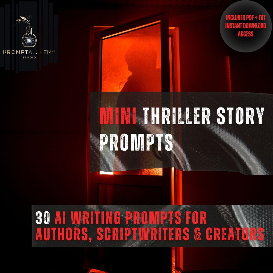 30 Thriller Writing Prompts Mini Pack for Writers and AI Storytelling ...