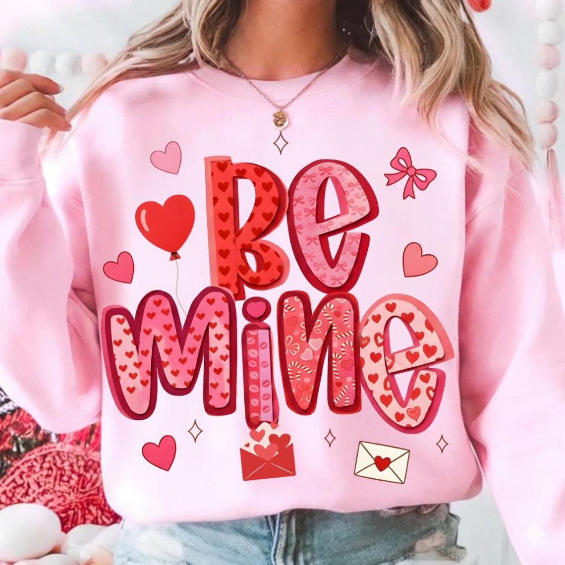 Be Mine Valentine PNG, Hearts, Bows (digital Download) - Etsy