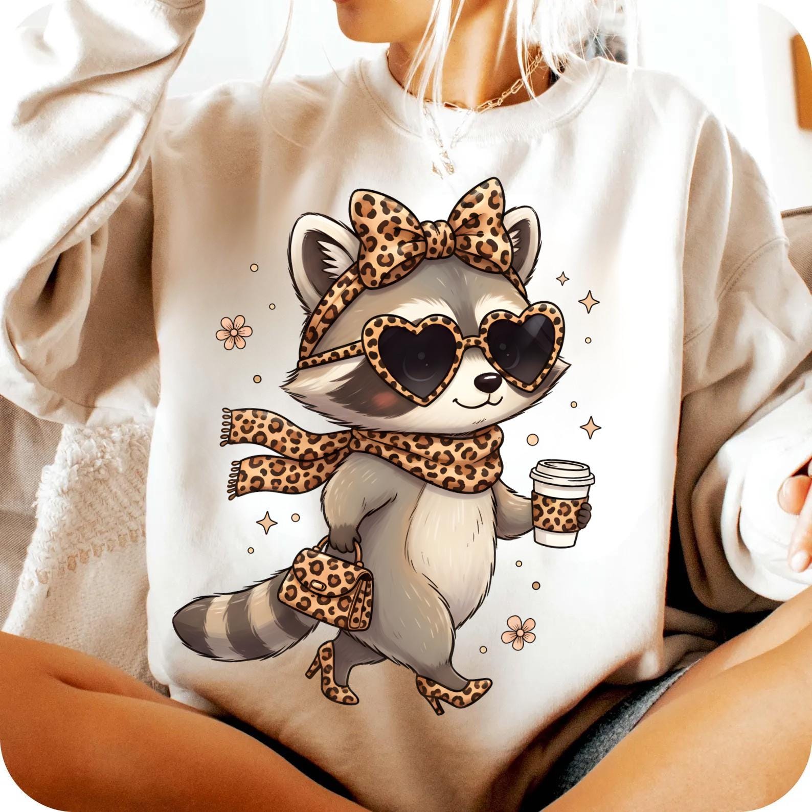 Boujee Leopard Print Raccoon PNG, Chic Clipart - Etsy