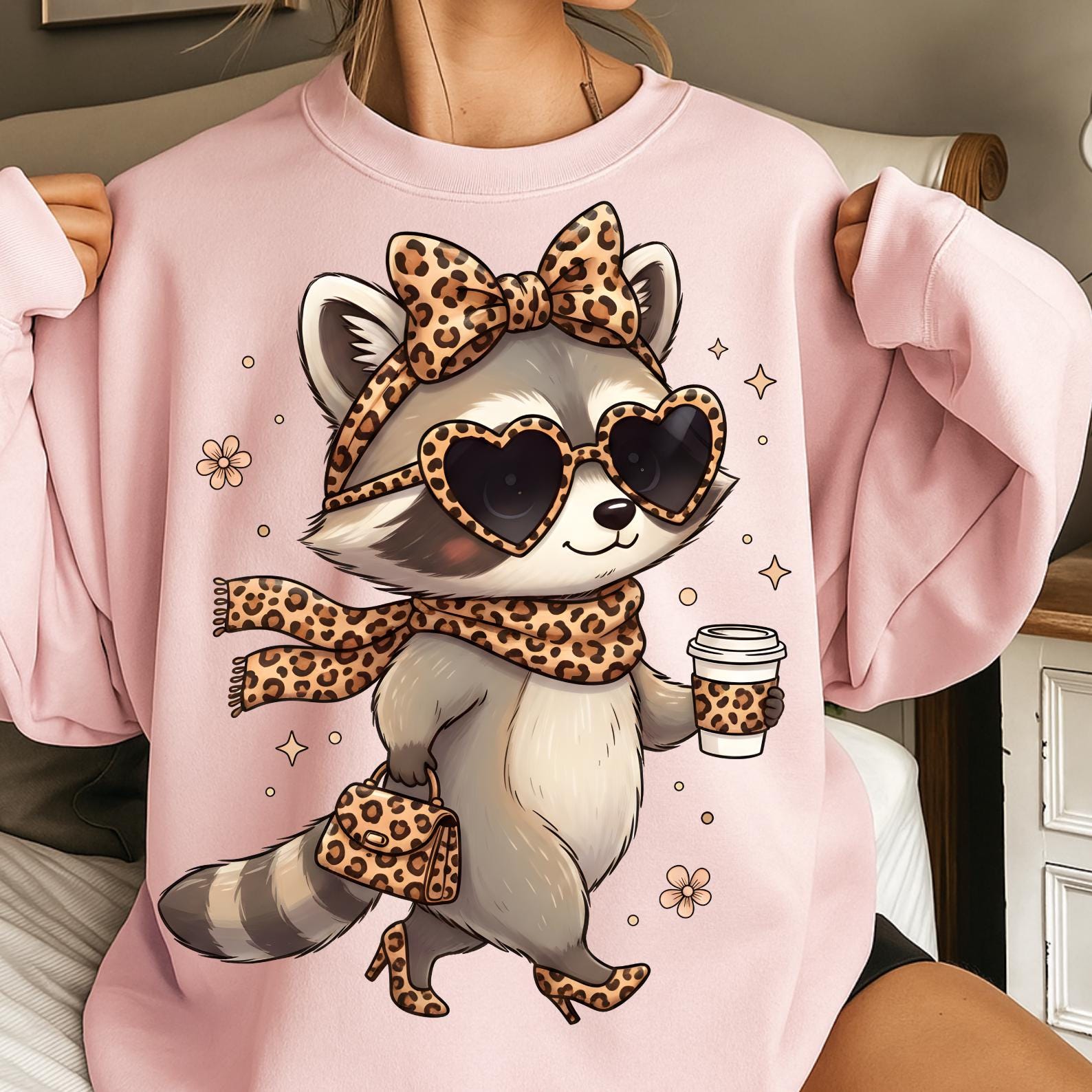 Boujee Leopard Print Raccoon PNG, Chic Clipart - Etsy