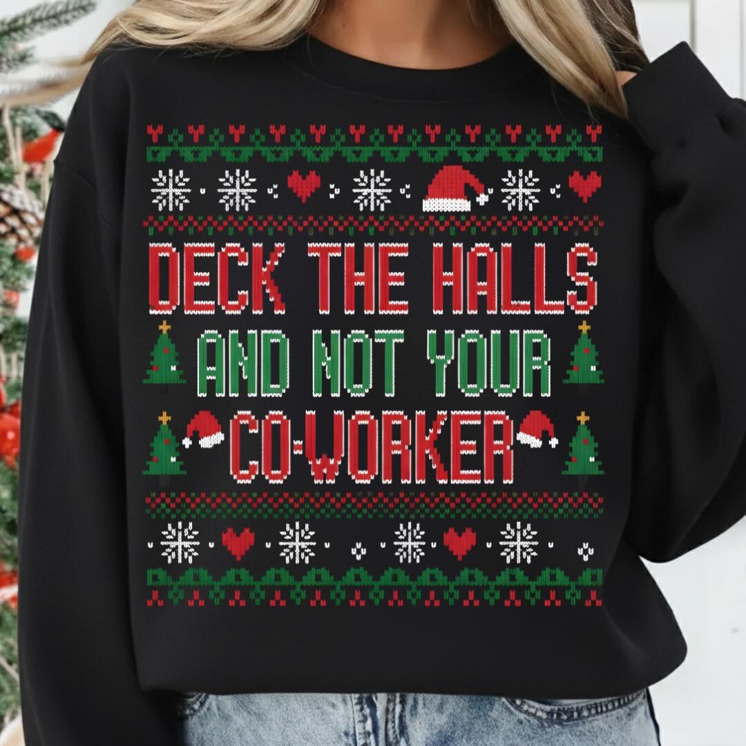 Funny Ugly Christmas Sweater PNG, Deck the Halls Design (digital ...