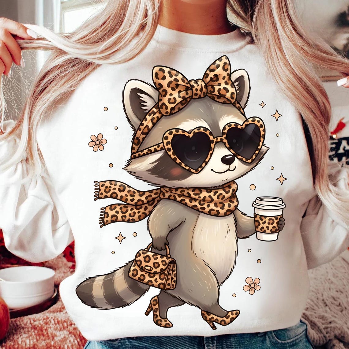 Boujee Leopard Print Raccoon PNG, Chic Clipart - Etsy