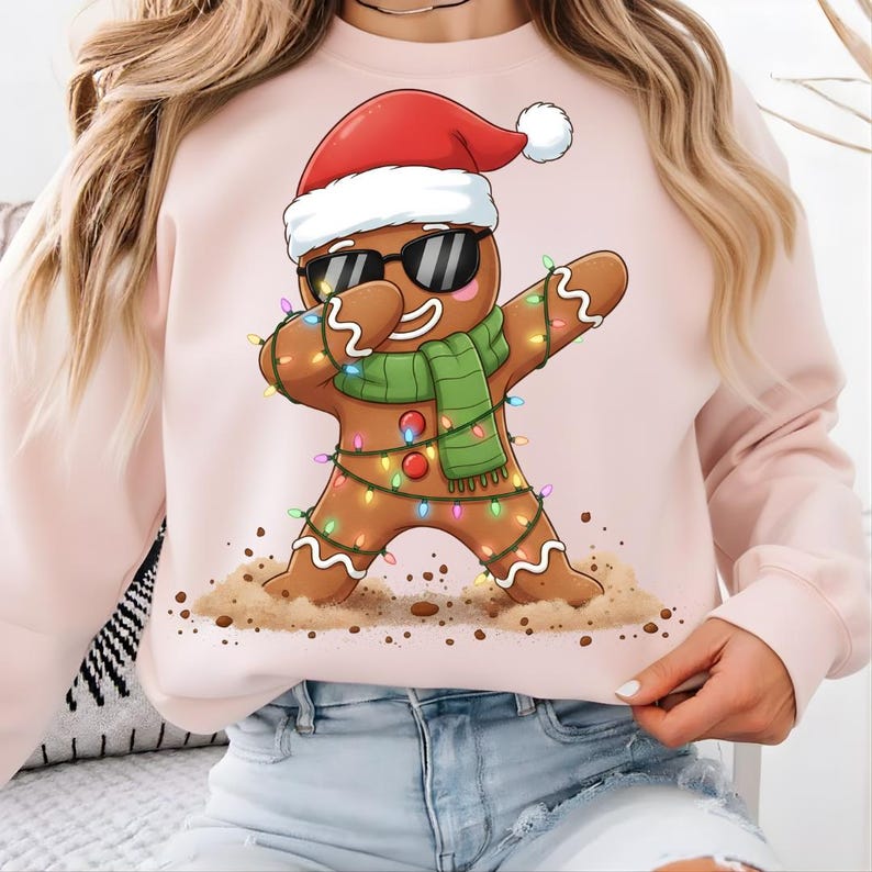 Dabbing Gingerbread Man PNG Gingerbread Png Santa Hat Holiday PNG ...