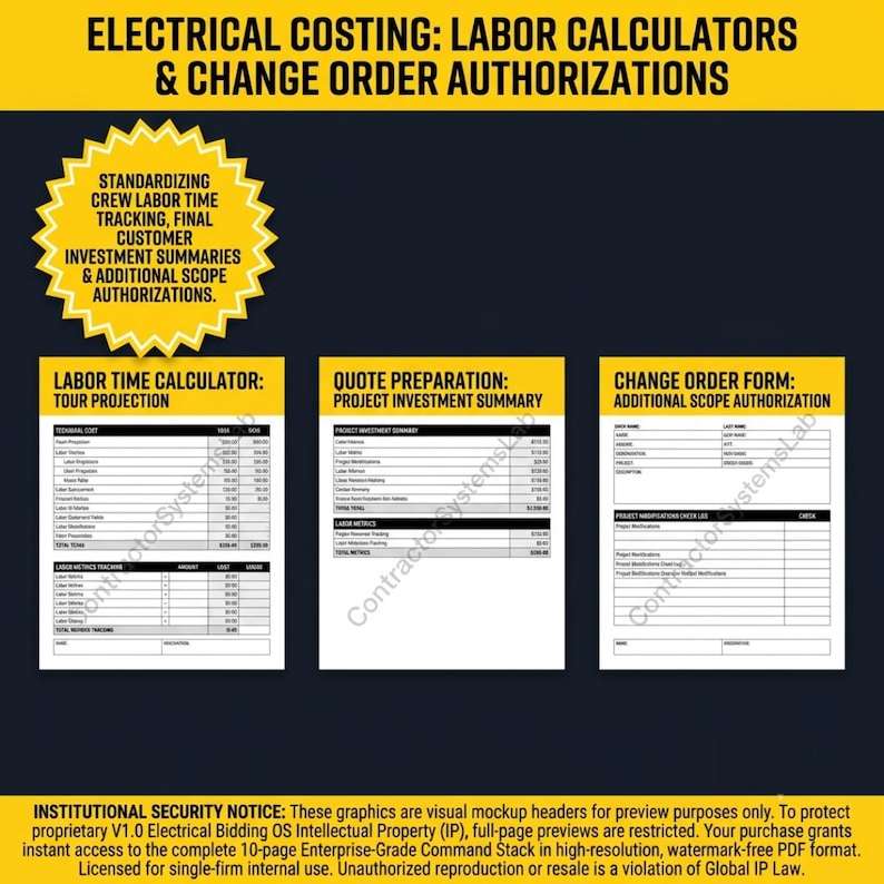 Electrical Bidding and Cost Estimating Grid With Electrician Material ...