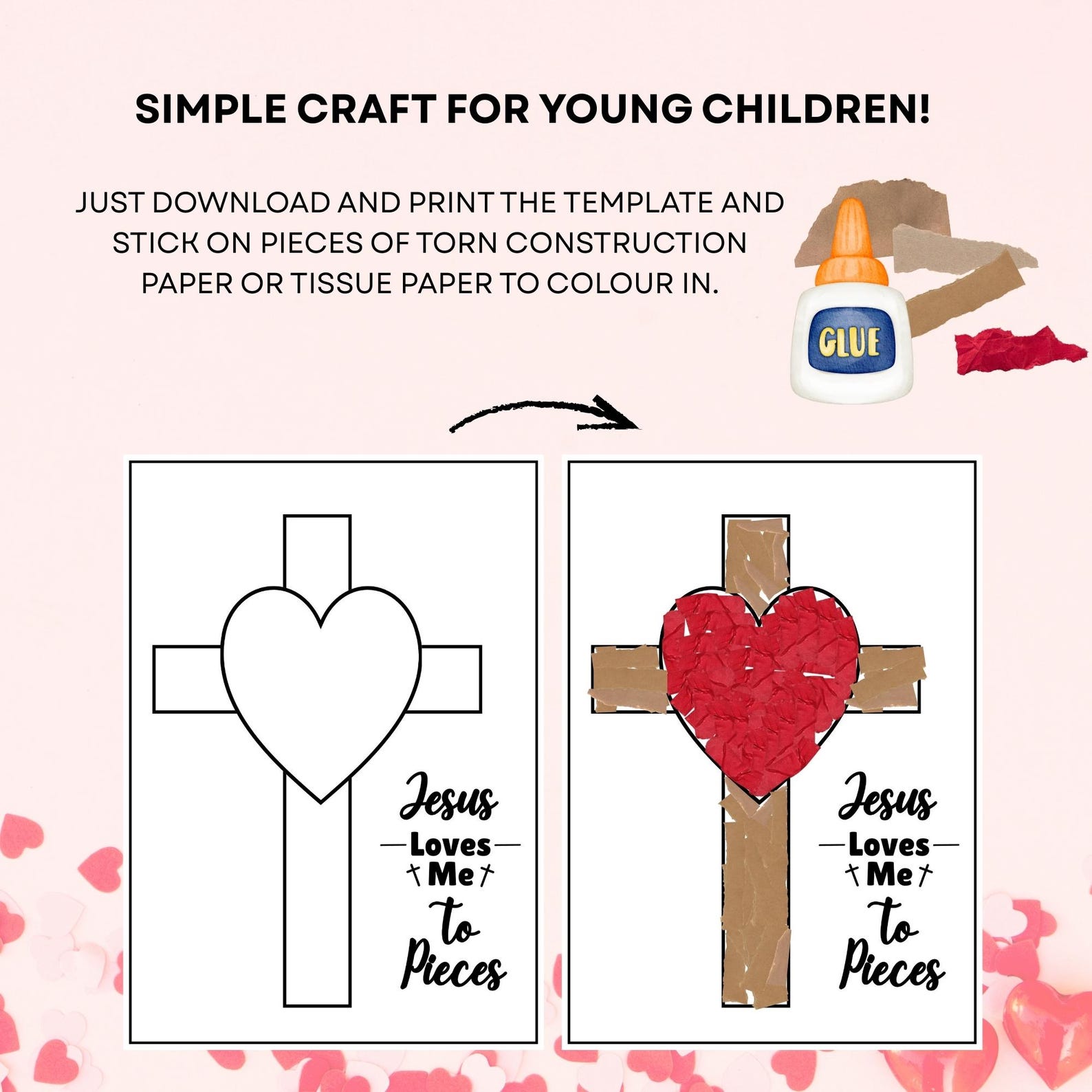 Christian Valentine Craft for Kids Jesus Loves Me Printable Activity ...