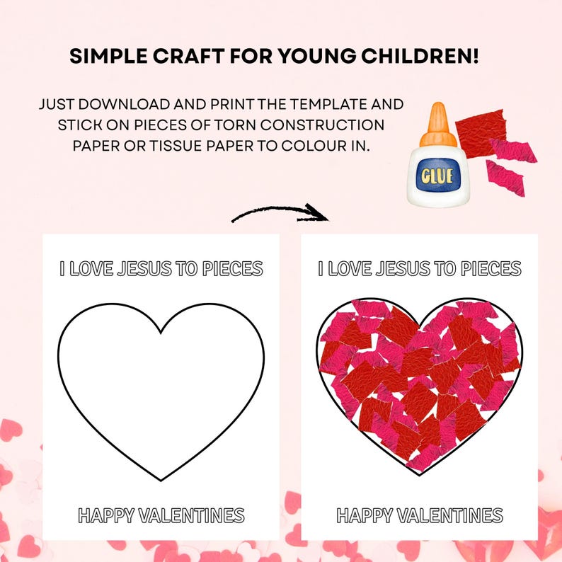 Manualidad cristiana de San Valentín imprimible para niños: Amo a Jesús ...