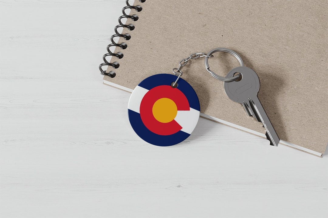 Colorado Flag Keychain, CO State Flag, Colorado Keychain, 2 Inch Round ...