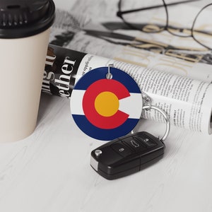 Colorado Flag Keychain, CO State Flag, Colorado Keychain, 2 Inch Round ...