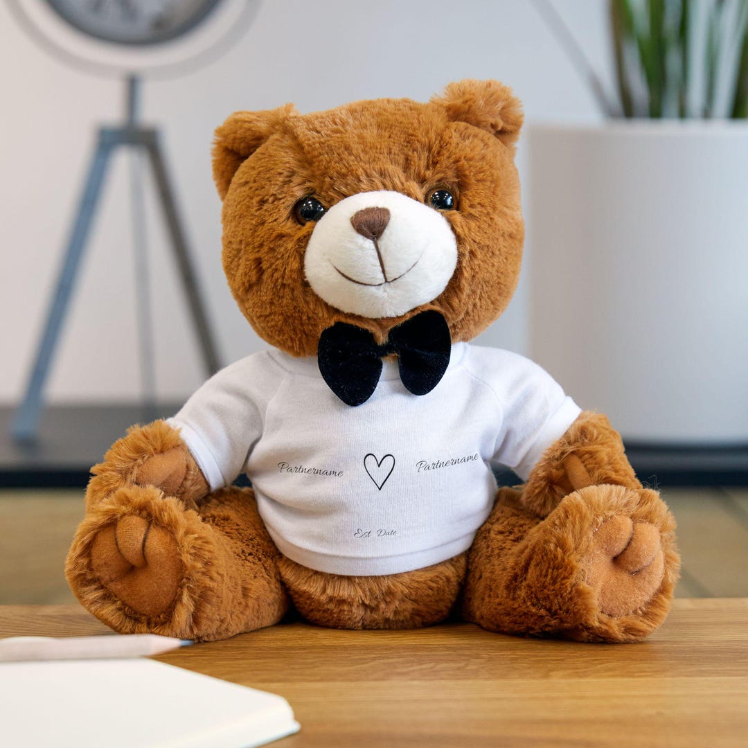 Personalized Couple Teddy Bear - Custom Names & Date Bear - Valentines ...