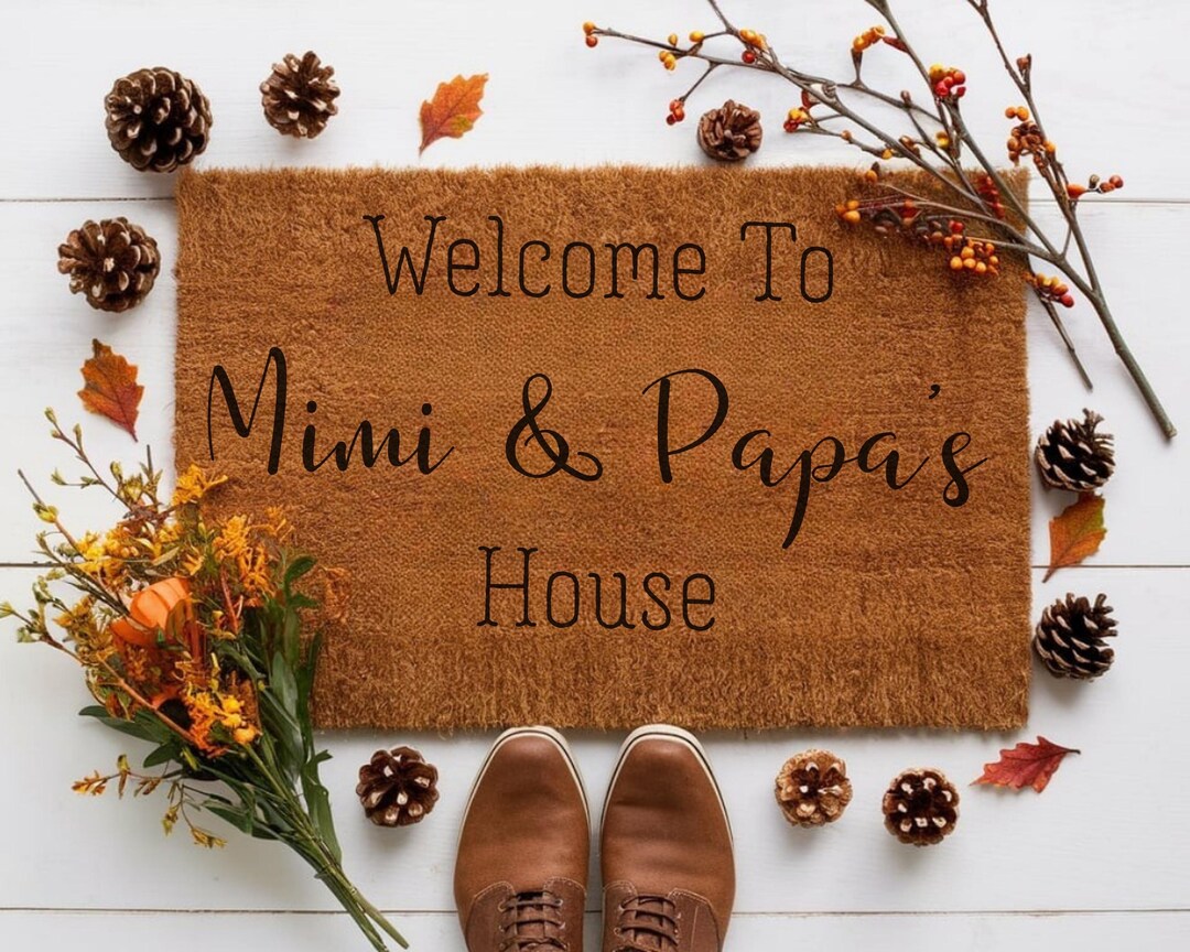 Welcome to Mimi and Papa's House Doormat, Personalized Doormat ...