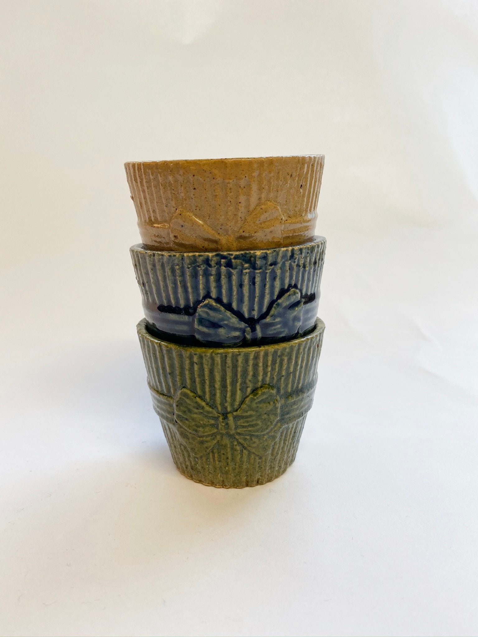 Vintage Lang Pottery Co. Small Plant Pot Set of Three - Etsy