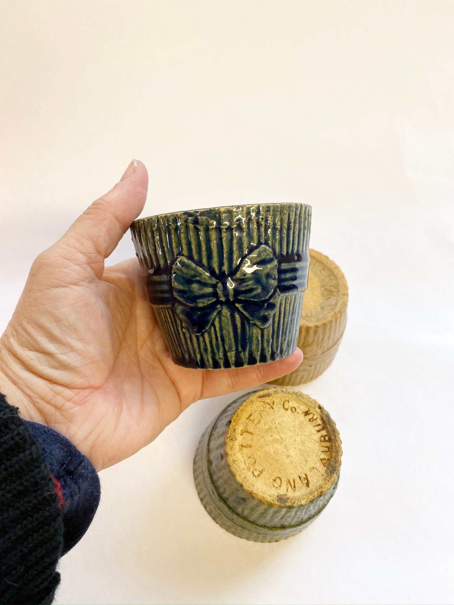 Vintage Lang Pottery Co. Small Plant Pot Set of Three - Etsy