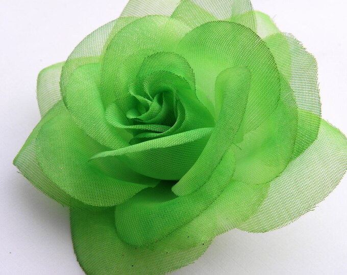 Hair Clip: LIME GREEN Rose With Free Headband - Etsy
