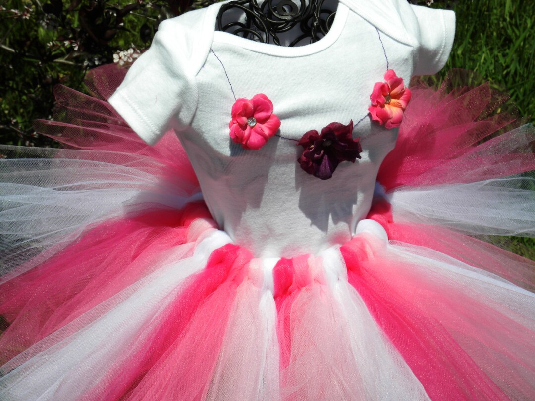 Baby Tutu & Onesie: Mixed PINKS, PURPLE, and WHITE Tutu Outfit Birthday ...