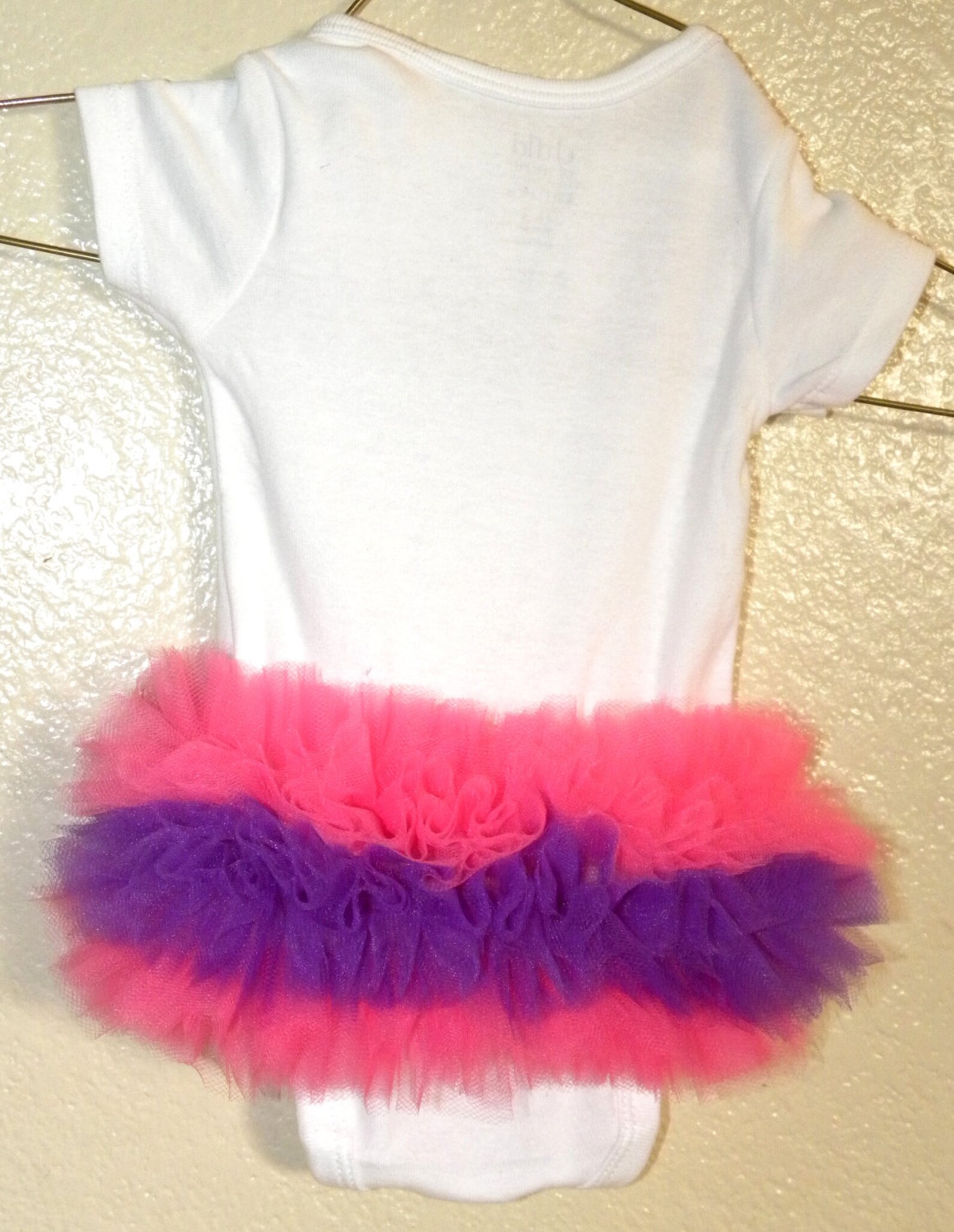 Baby Tutu Onesie With Sewn Flower Necklace Pink and Purple - Etsy