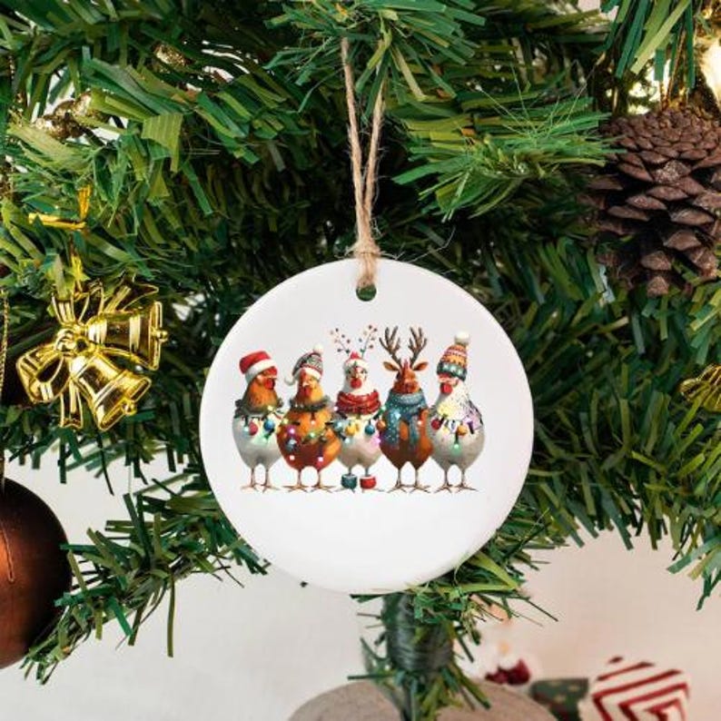 Christmas Chicken Lineup PNG, Funny Farm Hen Clipart, Holiday Mug Wrap ...