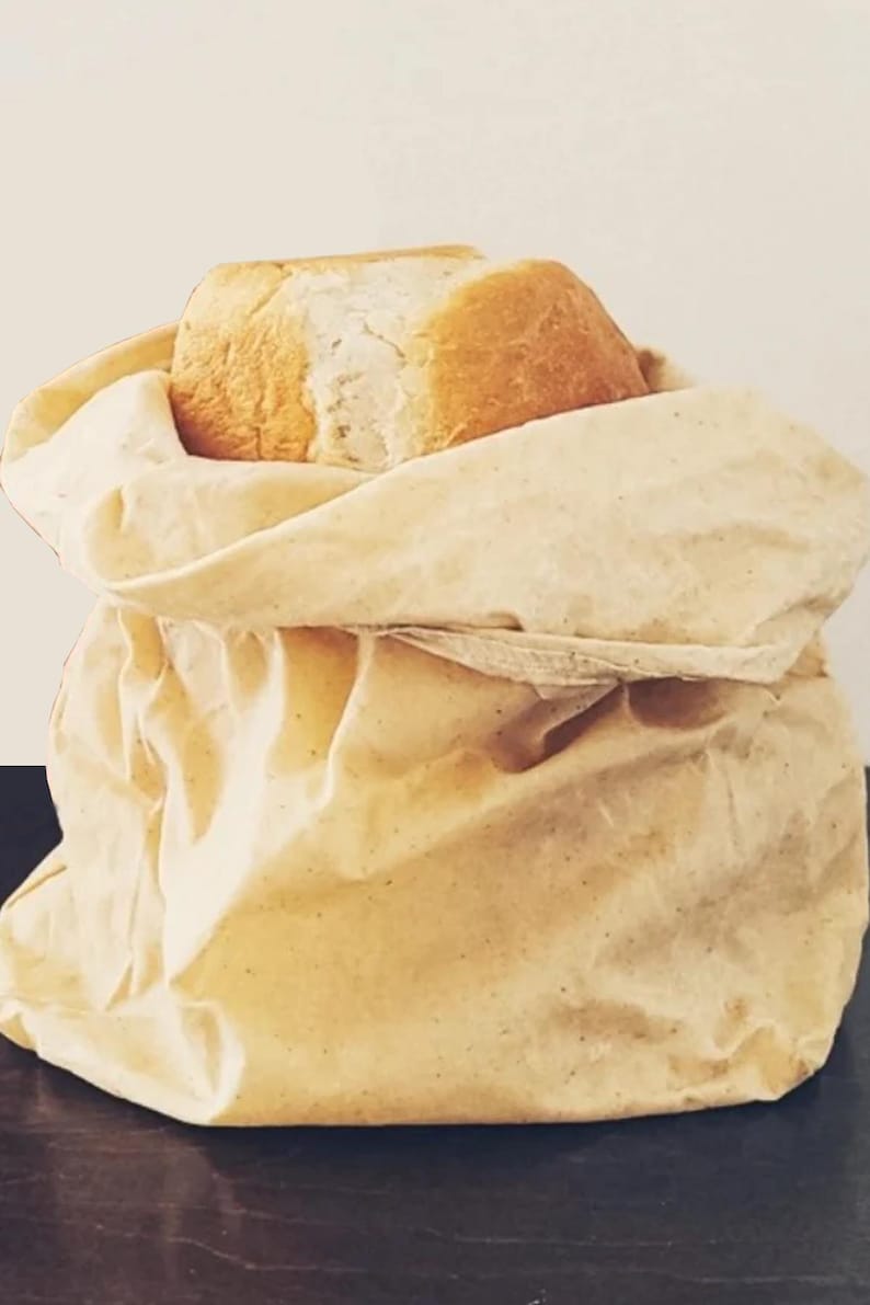 Saco para guardar pão feito à mão com cera de abelha – Algodão natural ...
