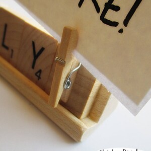 FAMILY Photo Sign Scrabble Shelf or Desk Sign With Clip to Add Photo Co ...