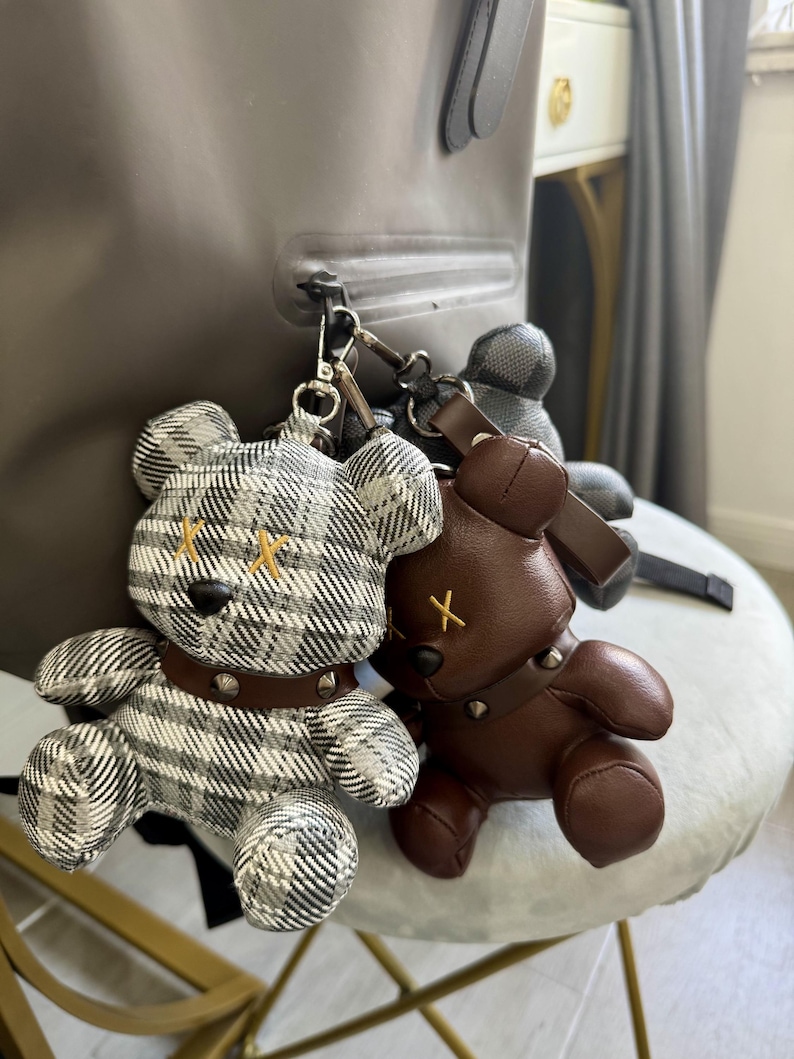 Teddy Bear Plush Keychain, Bead-filled Bag Charm - Etsy Canada