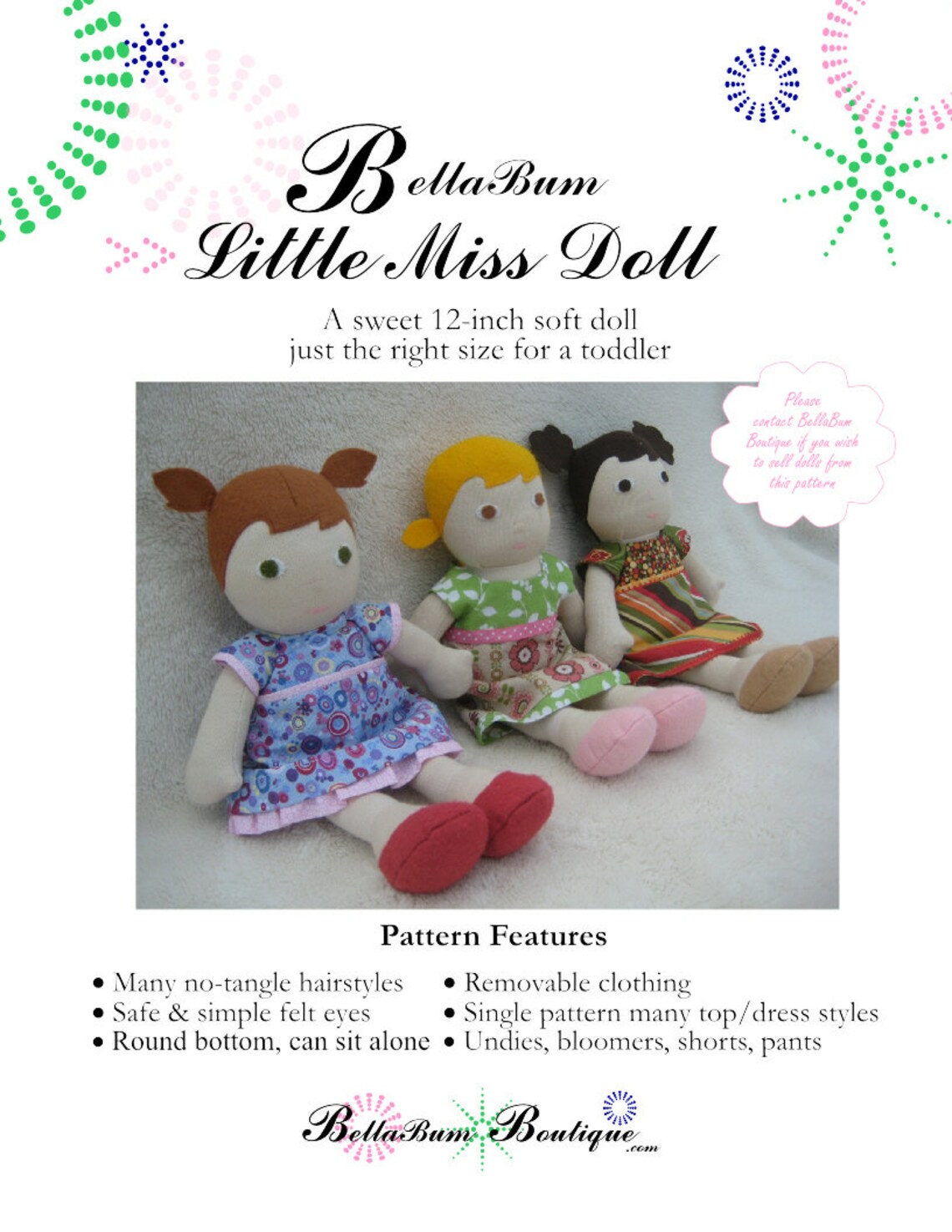 Little Miss 12" Doll PDF Sewing Pattern - Etsy