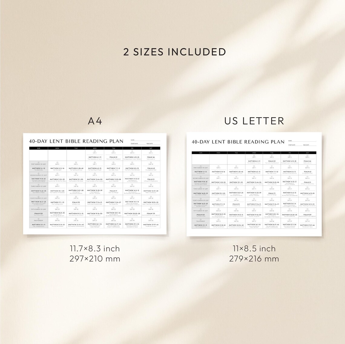 40 Day Lent Bible Reading Plan, Christian Lent Calendar Printable ...