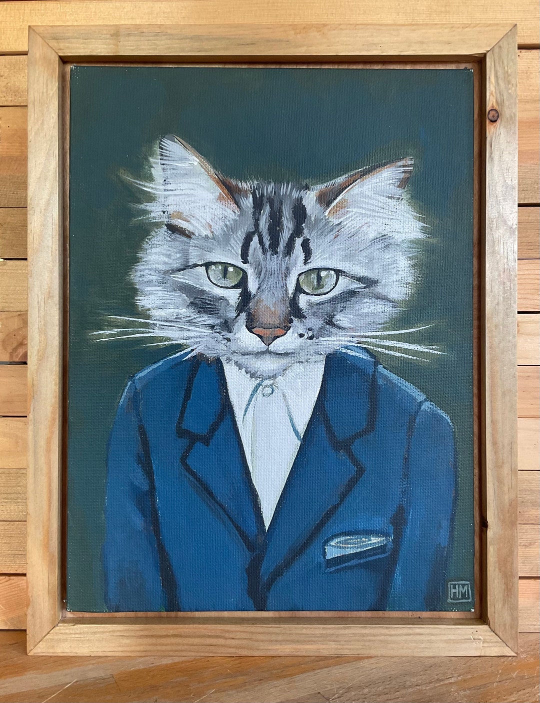 Original Cats in Clothes Painting - Alan - by Heather Mattoon - Etsy