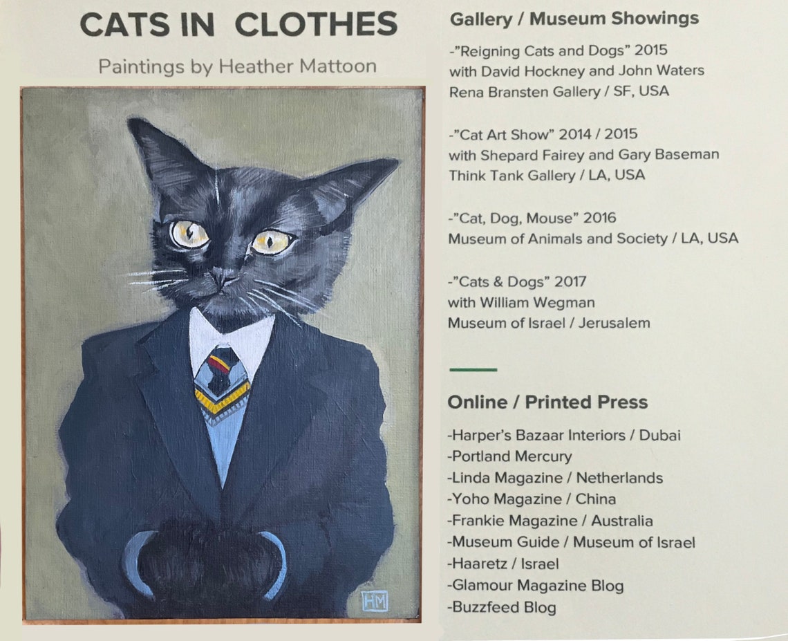 Original Cats in Clothes Painting - Harold - by Heather Mattoon - Etsy
