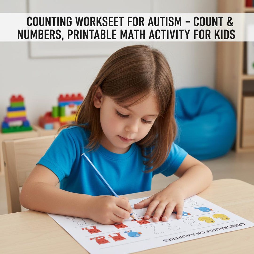 Counting Worksheet for Autism – Count & Write Numbers, Printable 9 Math ...