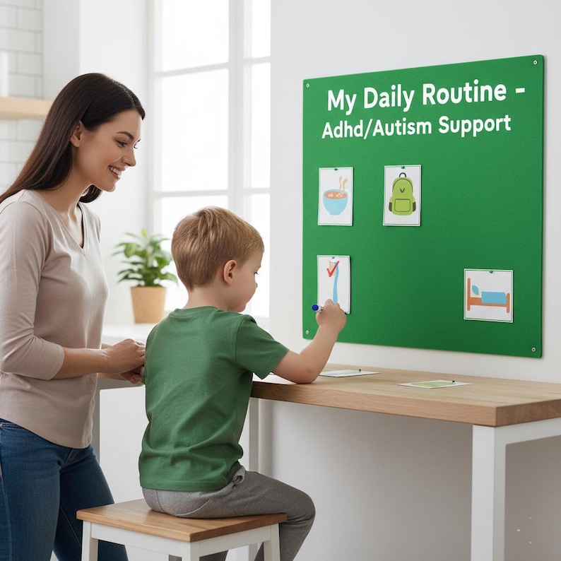 8-week Daily Routine Check Mark Chart for ADHD & Autism – Visual ...