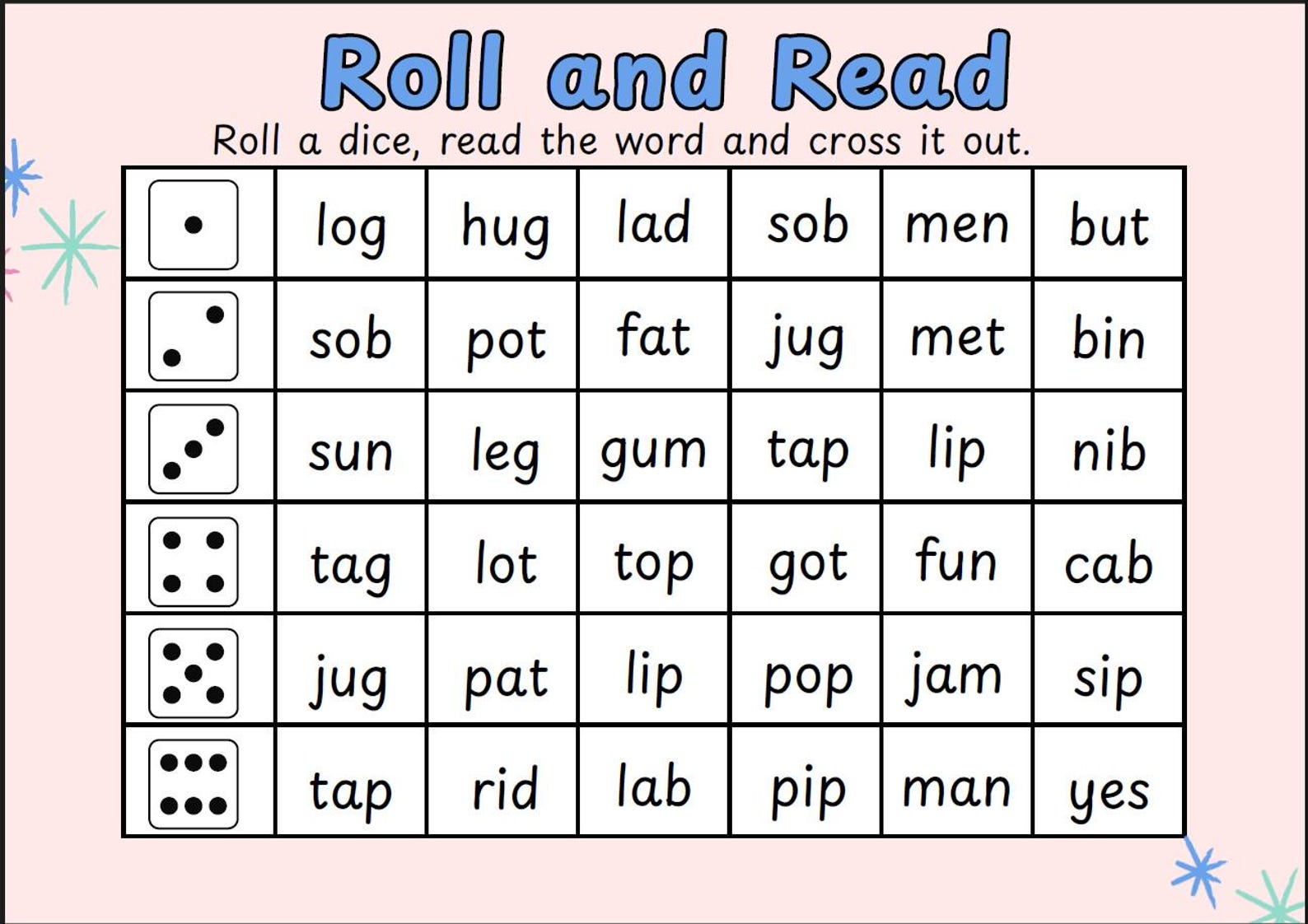 Sight Words Dice Game | Adhd-friendly Learning - Etsy