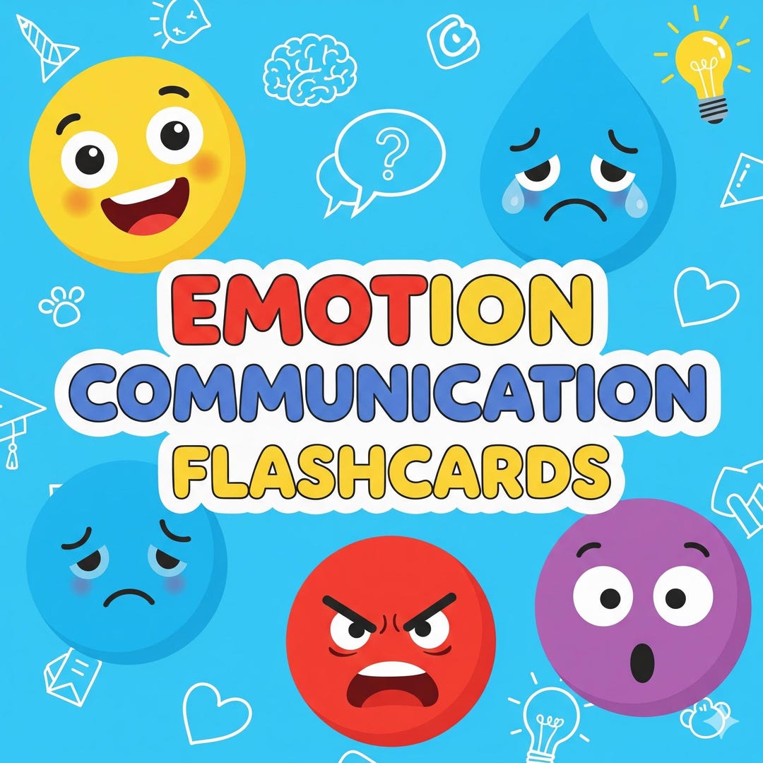 Emotion Communication Flashcards for ADHD & Autism Kids – 6-page ...